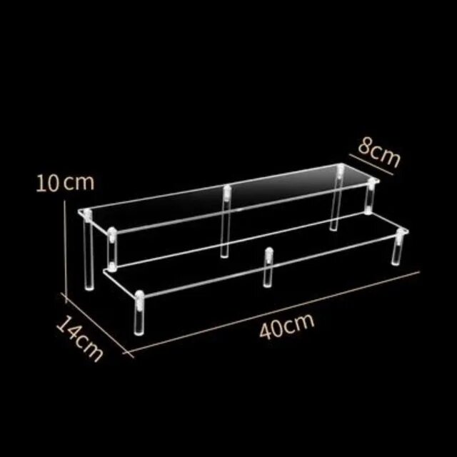 Акриловая подставка черная 40x8см 2 tier