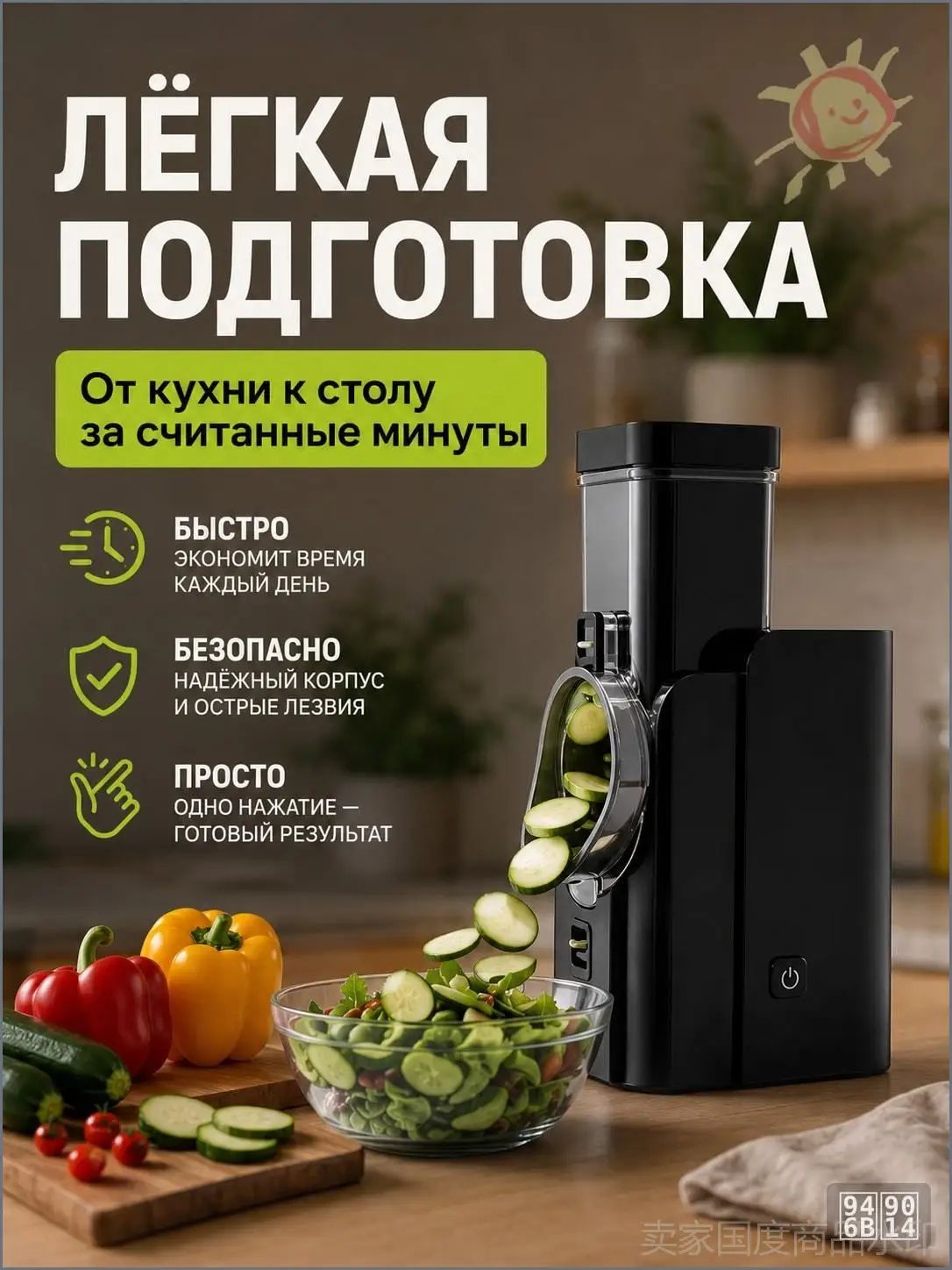 Овощерезка электрическая 6 в 1, барабанная терка для овощей и сыра, для салата