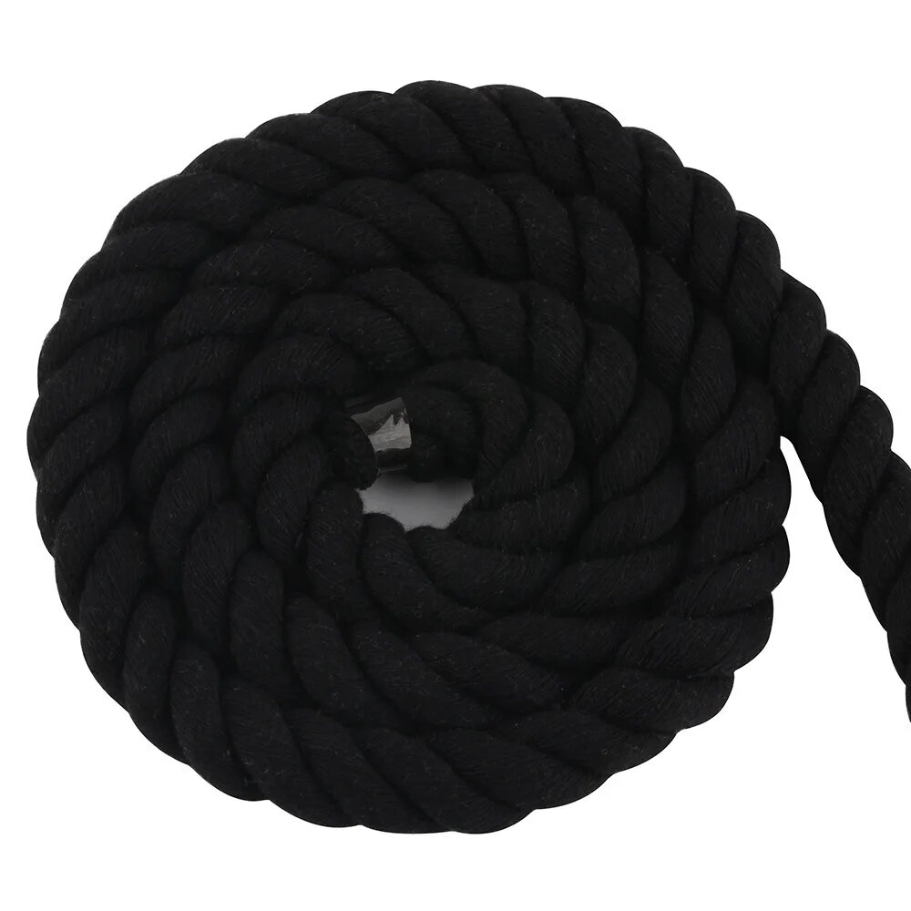 Хлопковая веревка для макраме 8 мм, цветная, 5 метров Черный, 8mm 10meters, black