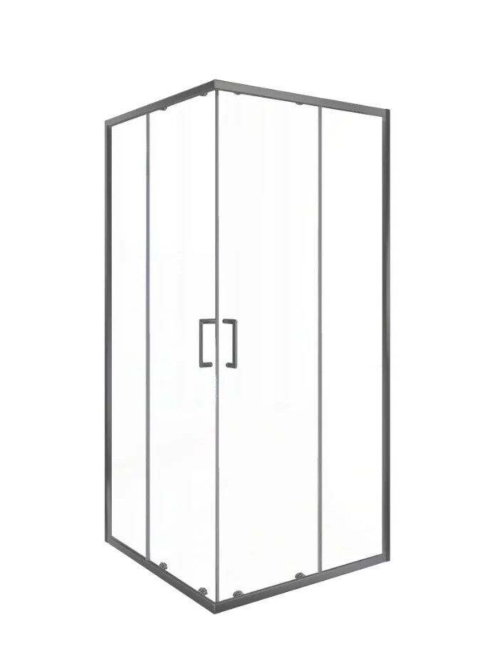 Душевой уголок Good Door Lite CR-100-C-GM без поддона, стеклянный, 100x100, квадратный, раздвижной