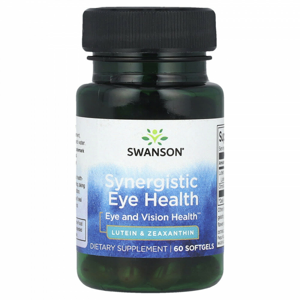 Swanson Synergistic Eye Health, Синергетическое здоровье глаз, 60 веганских капсул из США