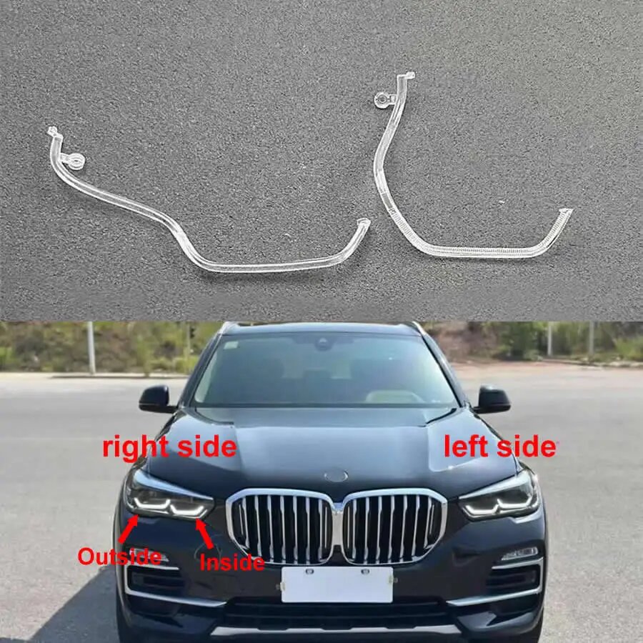 Для BMW X5 X6 G05 G06 2019-2022 Низкая конфигурация дневных ходовых огней Направляющая пластина Фара Трубка Световая полоса