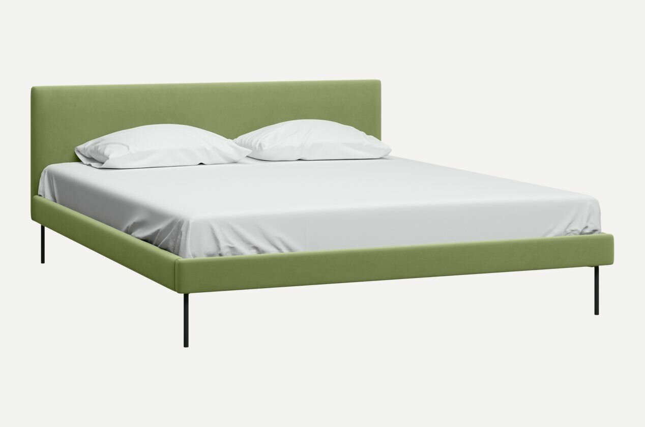 Кровать Амьен 140 Велюр Оливковый, divan.ru, 210х151х80 см, оливковый, велюр