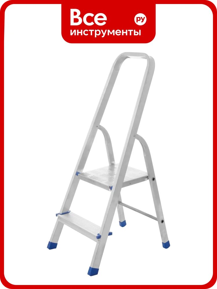Стремянка Stairs AS02, алюминий, 2 ступени, рабочая высота 2.48м, 150кг, 106см