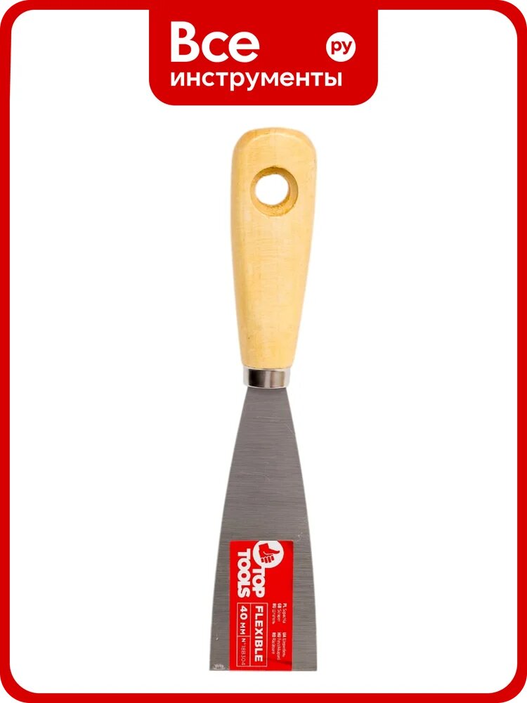 Шпатель малярный Top Tools 18B304, 40мм, металлический, деревянный