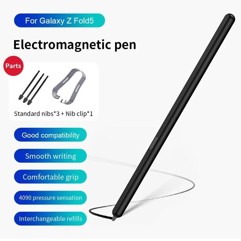 Для Samsung Galaxy Z Fold 5 5G W24 емкость S замена пера Z Fold5 5G F946U активный стилус с перьями металлический клип стилус ручка