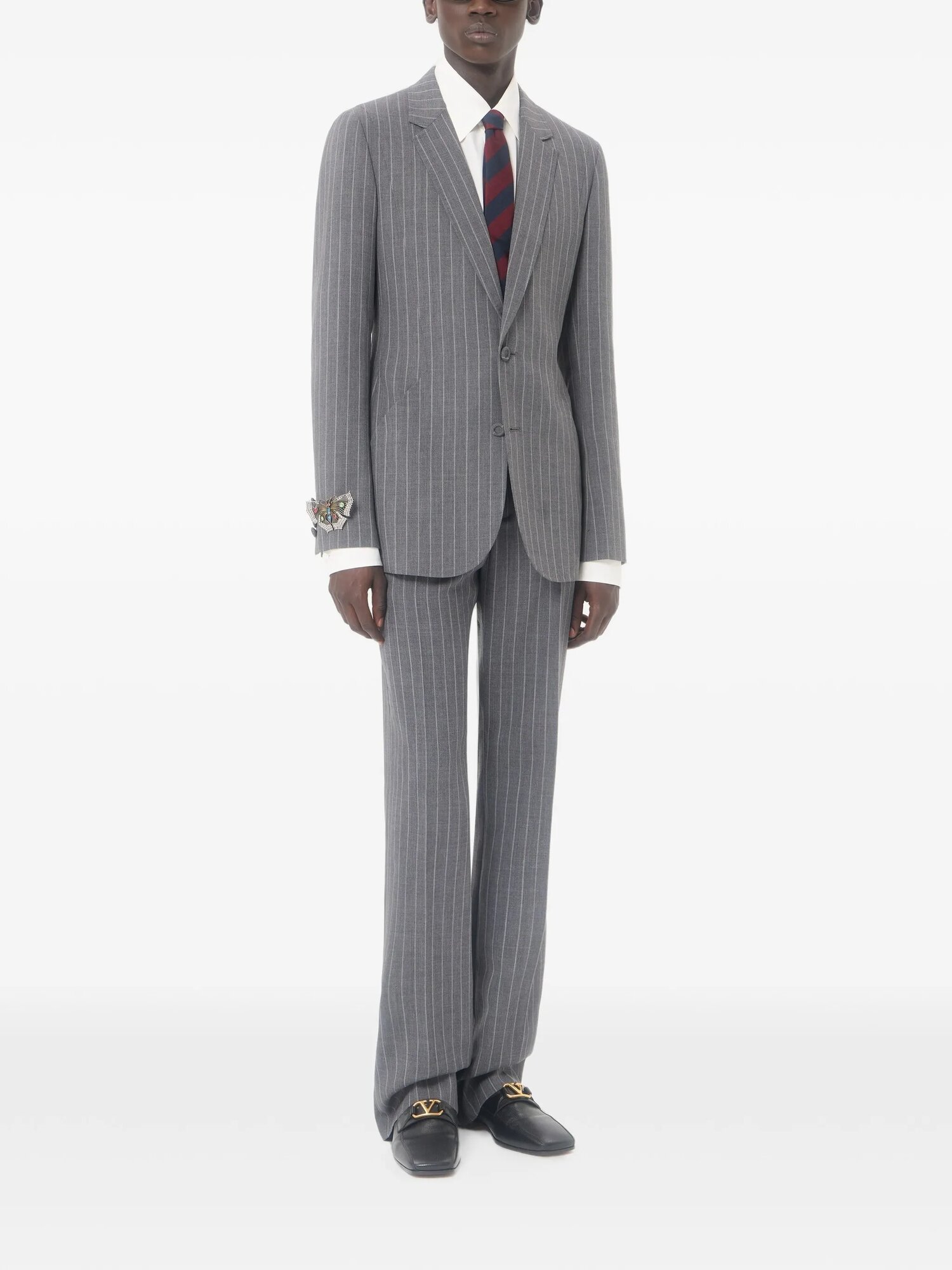 Куртка Valentino Single-breasted jacket in pinstripe wool, размер 50 — фото 1