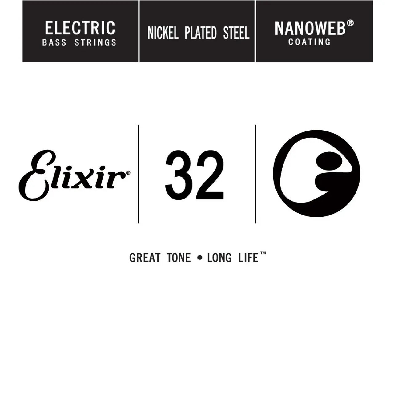 Струна одиночная для бас-гитары Elixir 15332 NanoWeb 32