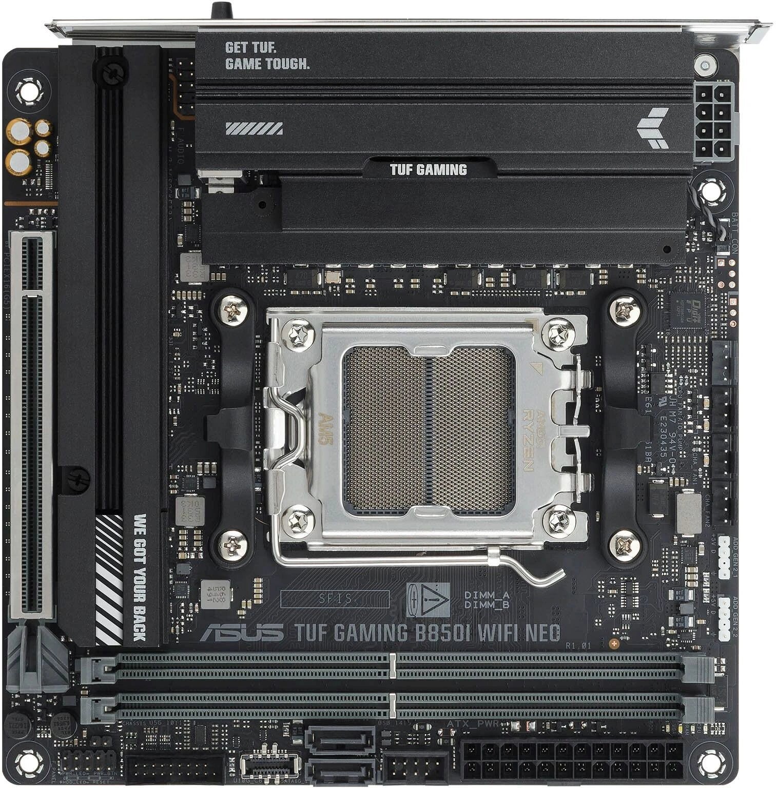 Материнская плата Asus TUF GAMING B850I WIFI NEO Socket AM5 AMD B850 2xDDR5 mini-ITX AC`97 8ch(7.1) 2.5Gg RAID+HDMI+DP