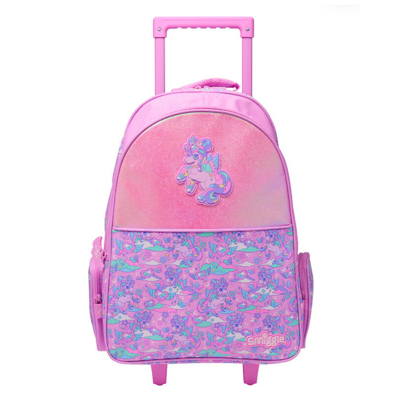 Рюкзак на колесиках Smiggle, 45×32×18 см, иридесцентно-розовый