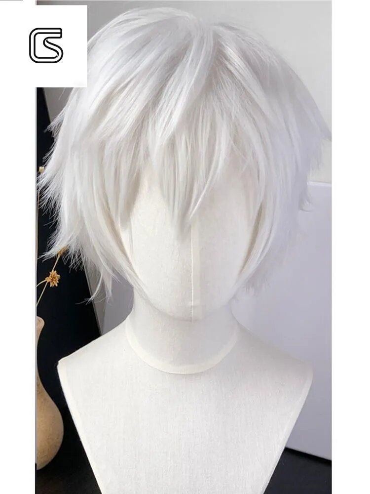 Парик Годжо Сатору косплей Аниме Магическая битва/ Jujutsu Kaisen Gojo Satoru Cosplay wigs, Для фанатов Подарки