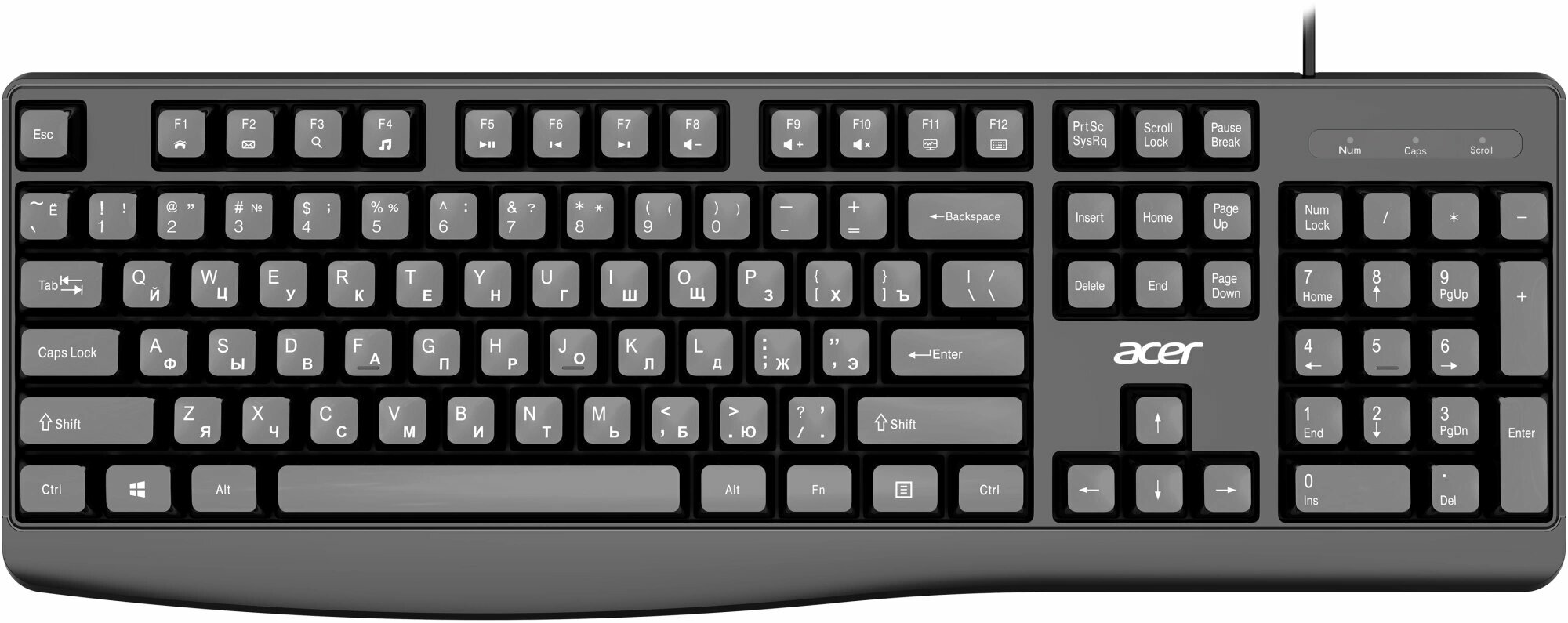 Клавиатура Acer OKW301 черный USB Multimedia для ноутбука (ZL. KBDCC.01A)