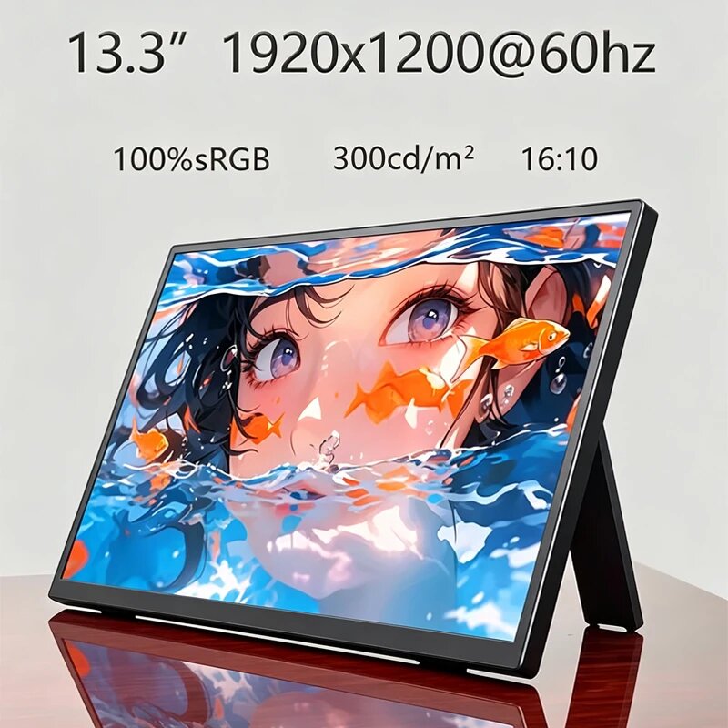Портативный монитор 13,3 дюйма 100% sRGB
