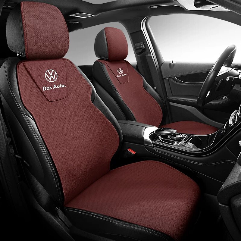 Сиденья Volkswagen T-Cross 2-местные кожаные чехлы для передних сидений в цвете Mars Red - стандартная модель для