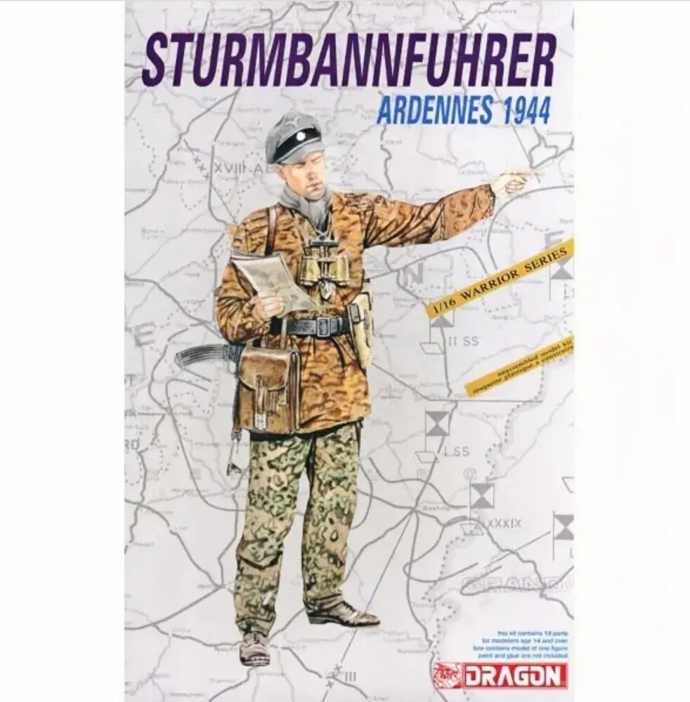 DRAGON 1602 1/16 WWII Sturmbannfuhrer Ardennes 1944 Пластиковые модели солдат
