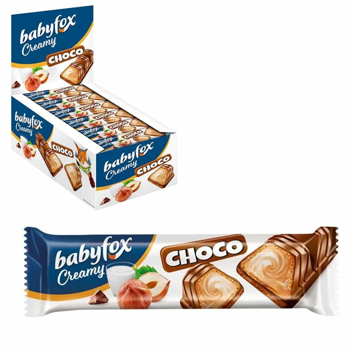 Батончик вафельный BABYFOX "Creamy Choco" 23г, РВК656 (РВК656), 24 уп.