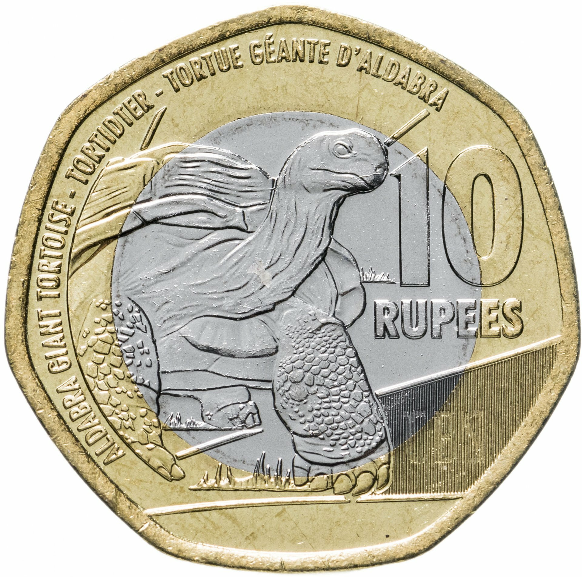 Сейшелы 10 рупий rupees 2016, Биметалл, в сохранности AU-UNC