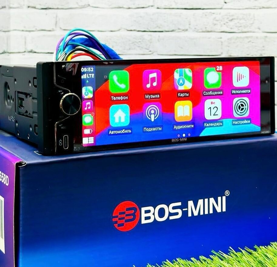 Автомагнитола BOS-MINI Bos- A658D Android 12.0, 4/64gb, 1 DIN, GPS, WI-FI, BT, дополнительный выход на микрофон.