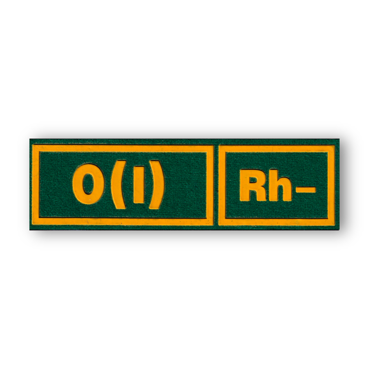 Нашивка ( Шеврон ) На Грудь Группа Крови 0(I) Rh- Зеленая / Пластизоль (Зеленый / Пришивной)