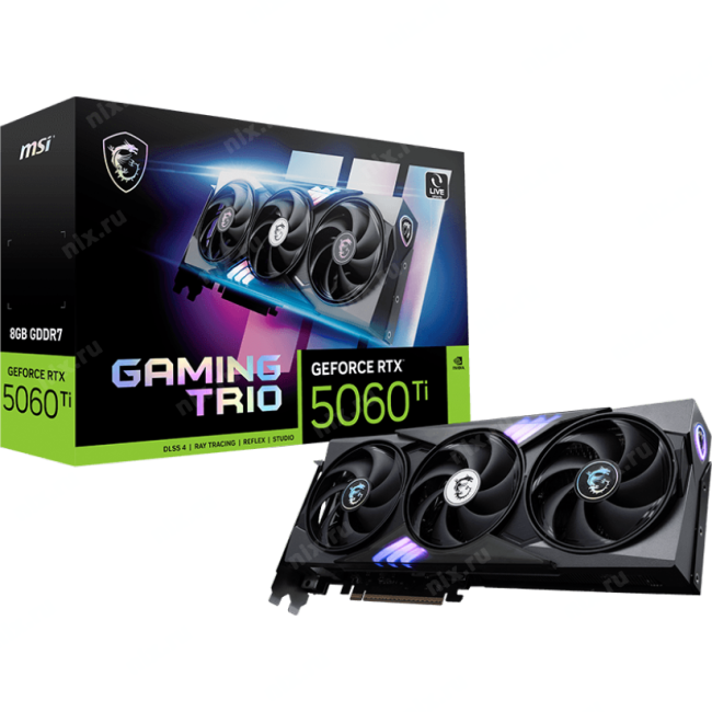 MSI RTX 5060 TI 8G GAMING TRIO (GeForce® RTX 5060 Ti) 8 Гб, GDDR7, 128 бит, PCI Express, 3xDP,1xHDMI