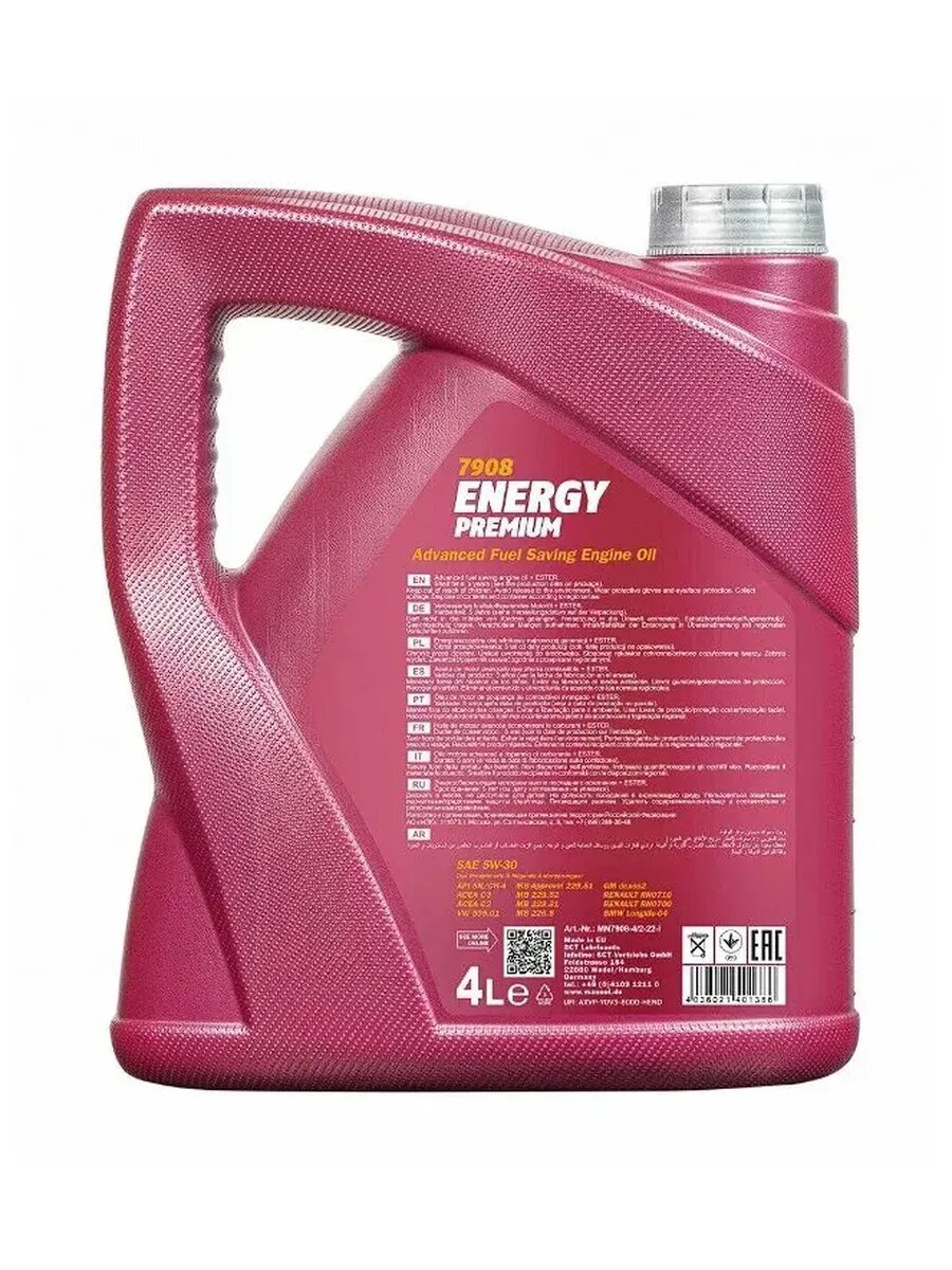 ENERGY PREMIUM ACEA C3 5W30 синт 4л MANNOL MANNOL 4007