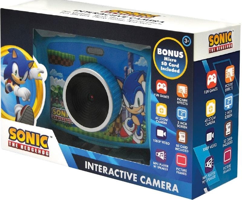 Игрушка электронная Kids Euroswan Sonic the Hedgehog, интерактивная камера, 1080p, MP3-плеер, с картой SD, синий