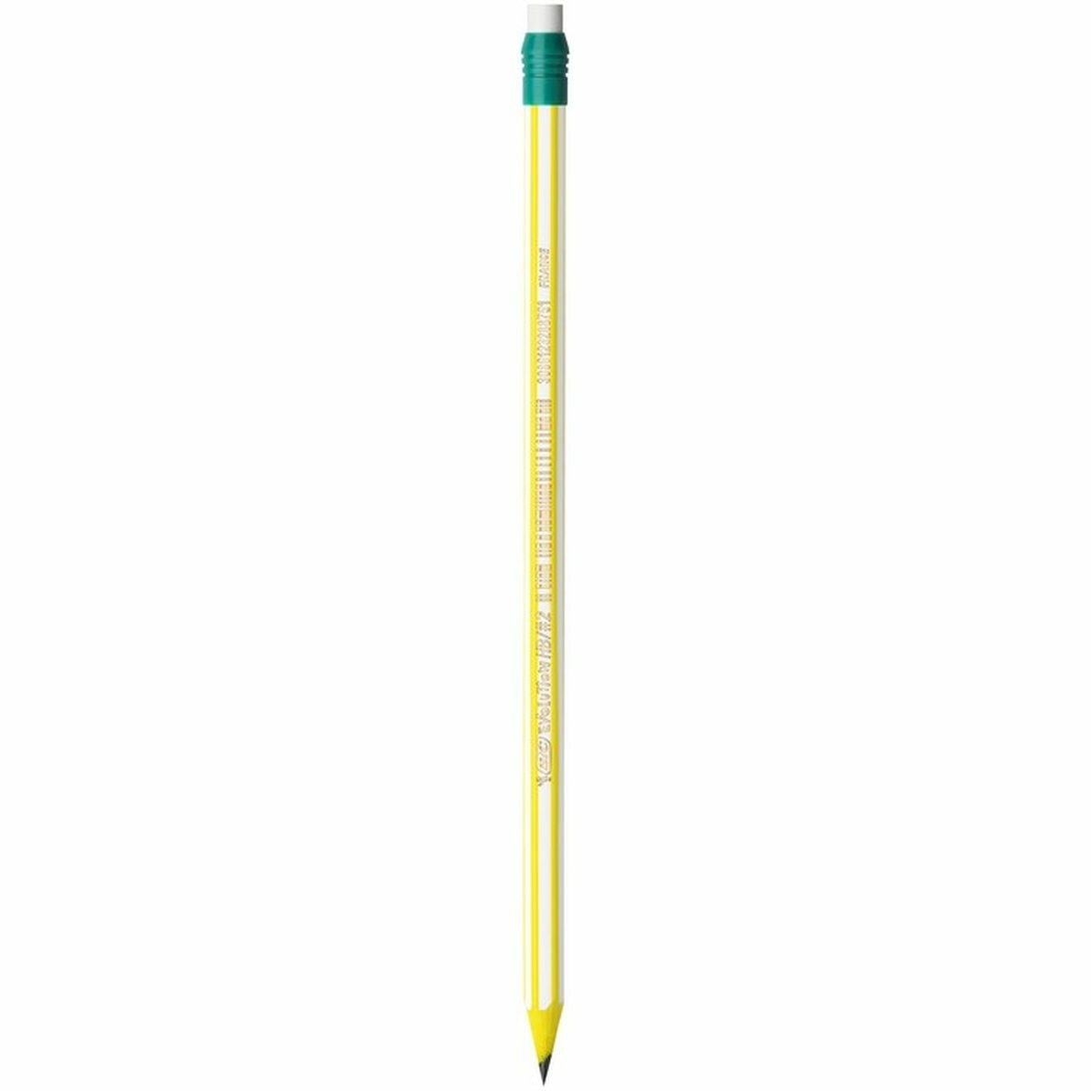 Карандаш чернографитный BIC Evolution Stripes (НВ, корпус двухцветный, с ластиком, заточенный, пластик) (8960342), 12шт.