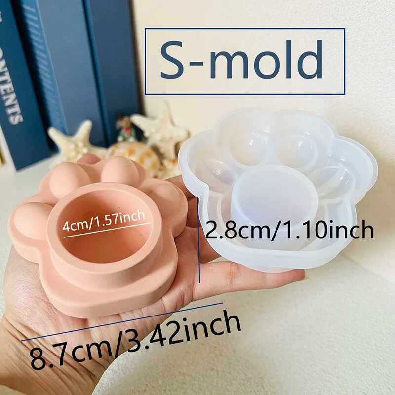 Силиконовая форма для цветочного горшка "Кошачья лапка" SH302-S-mold