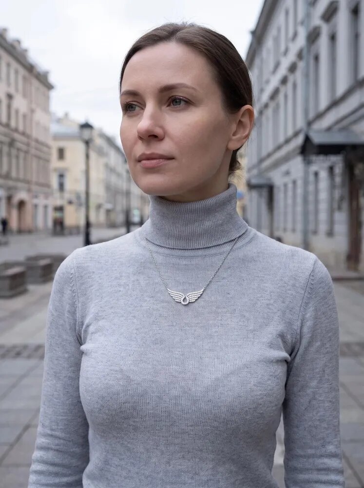 Колье, Swarovski Zirconia, длина 40 см — фото 1