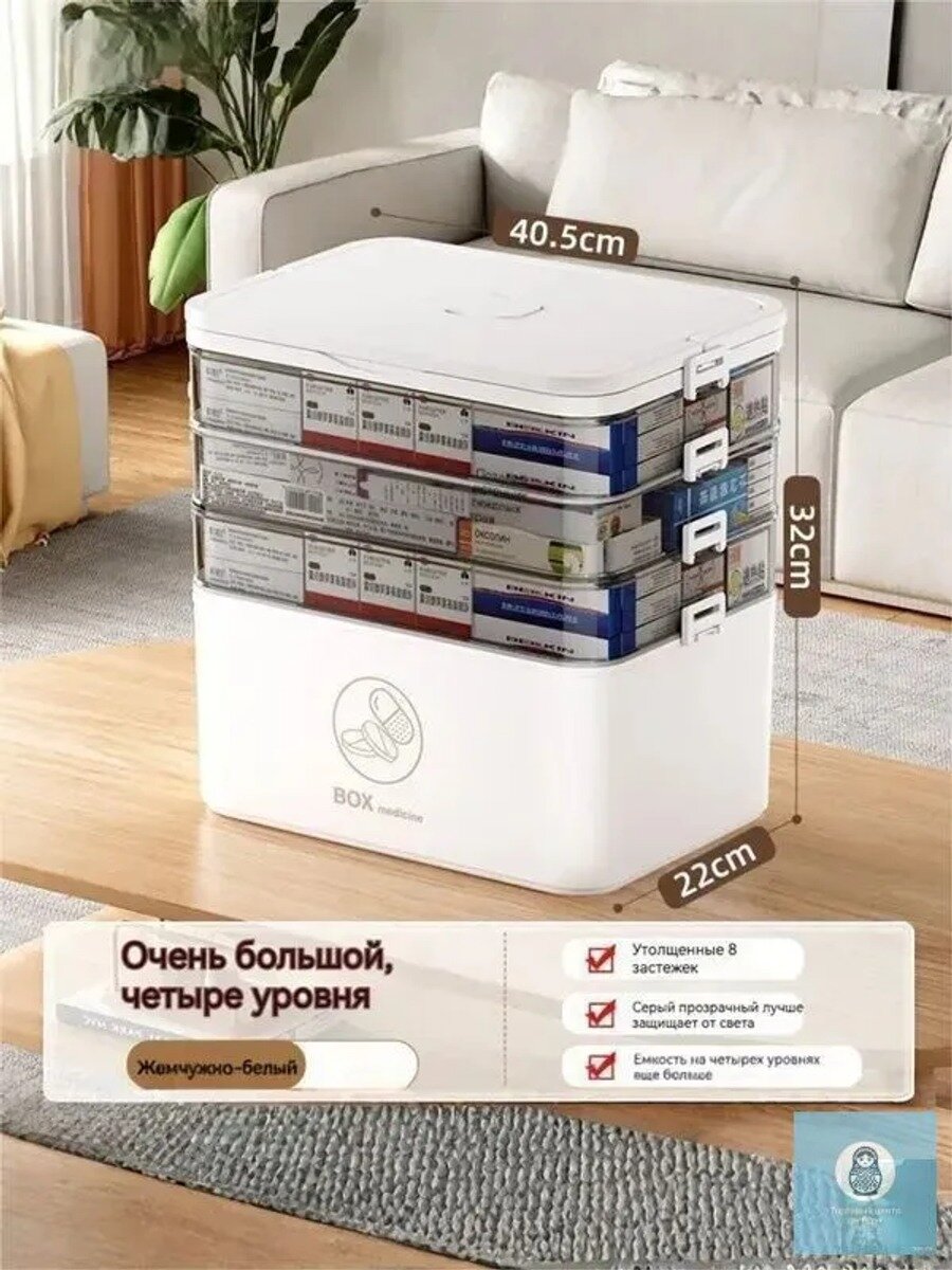 Коробка для хранения длина 40.5 см, ширина 22 см, высота 32 см.