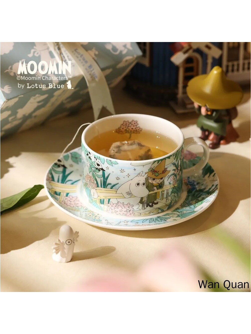 Кружка Moomin с блюдцем 280 мл, керамика, рисунок Forest Cup, 1 предмет