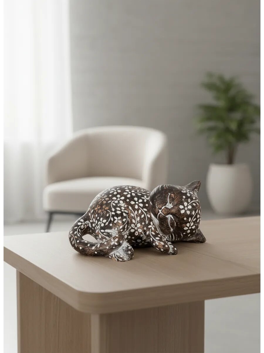 Фигурка декоративная Кошка, полимерная, 12 см