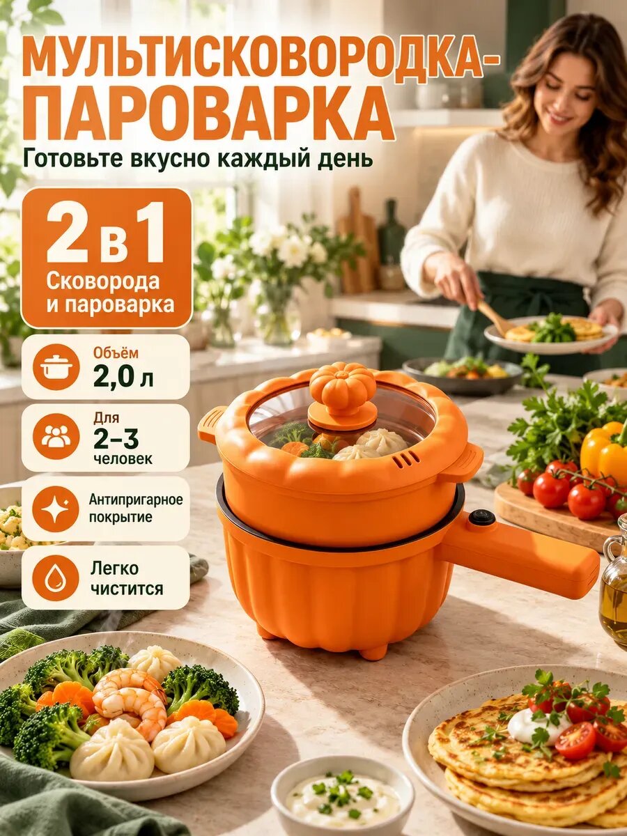Сковорода пароварка с крышкой от leomax 4 в 1