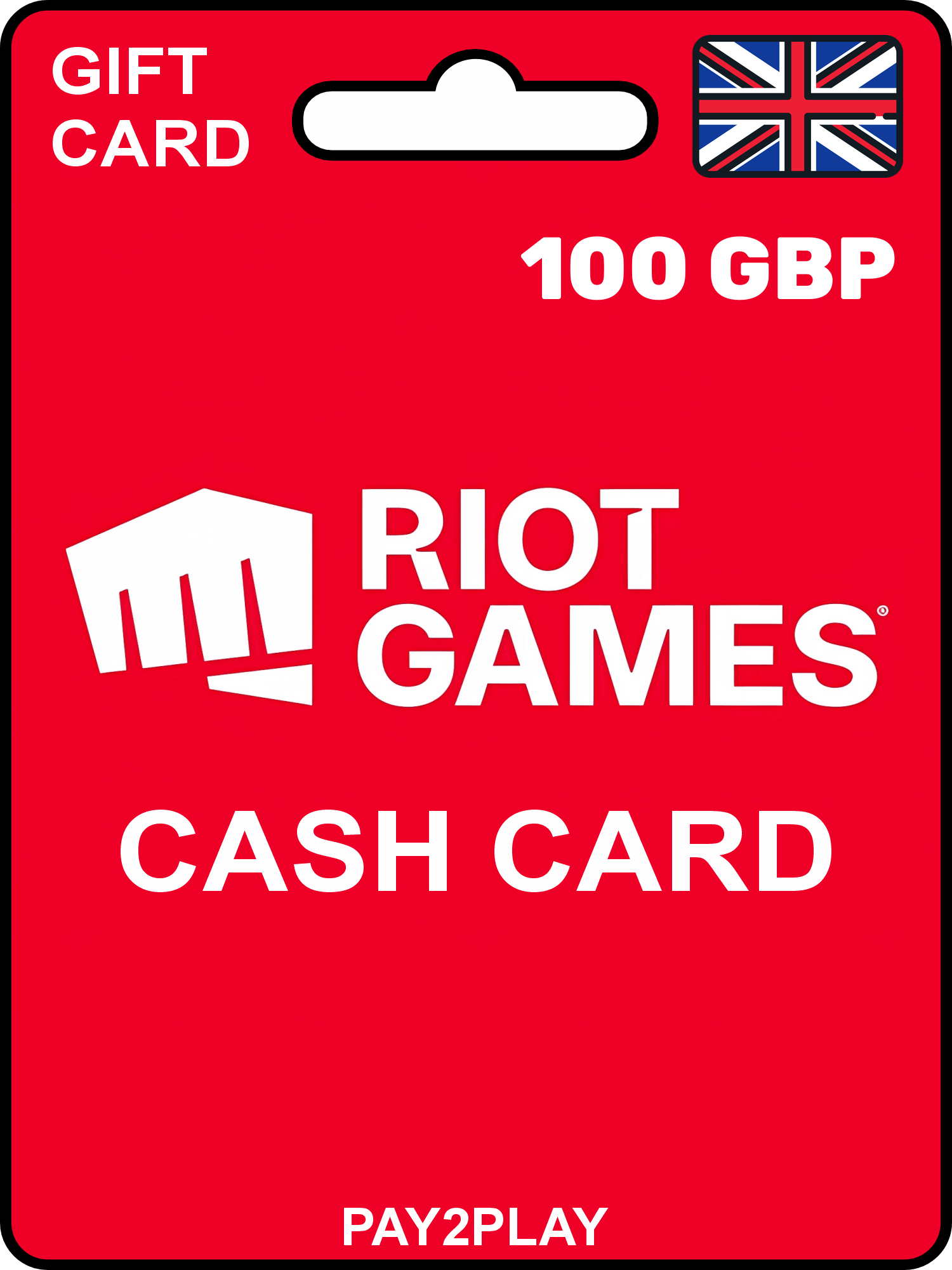 Подарочная карта Riot Games 100 GBP, Великобритания / цифровой код / Riot Cash Card United Kingdom, 100 GBP