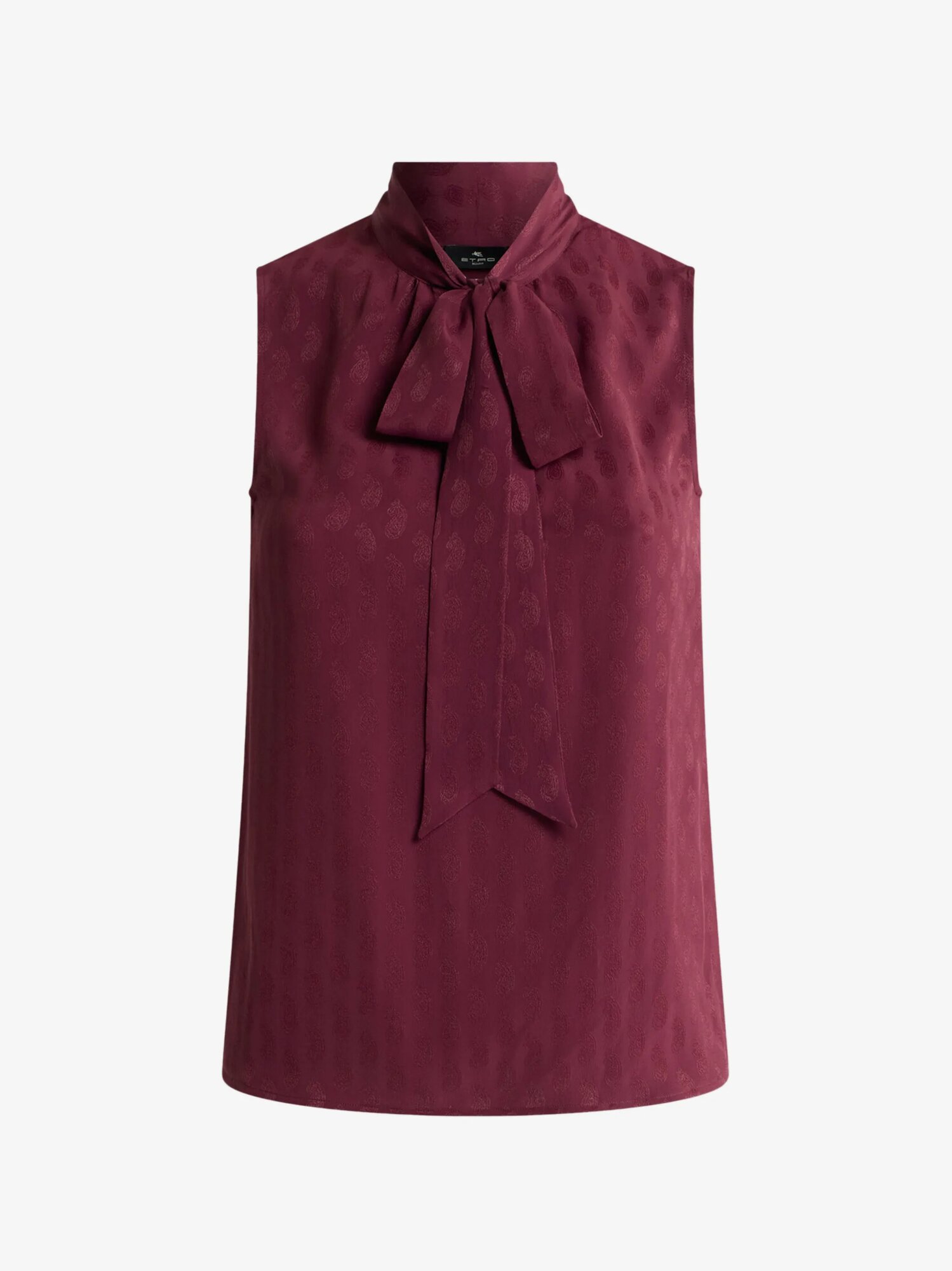 Топ ETRO Silk-blend jacquard top with silk scarf and Paisley motif