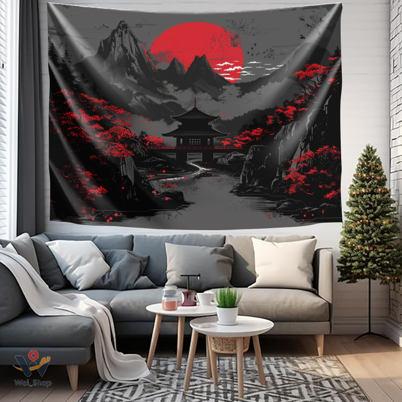 Настенный гобелен с пейзажем для декора комнаты, полиэстер, 150×200 см, цвет 9