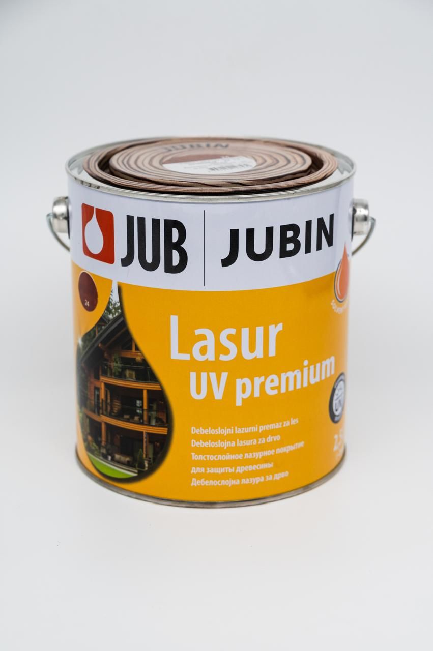 Jubin Lasur UV Premium/Юбин Лазурь УВ Премиум, 2.5л, Цвет №14 Лиственница, лазурное покрытие