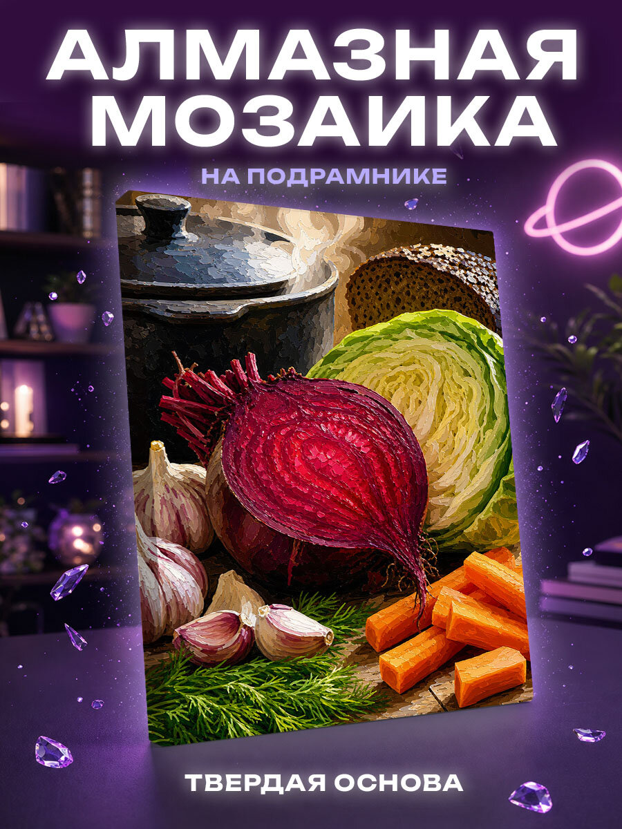 Алмазная мозаика Рубиновое сердце русского борща