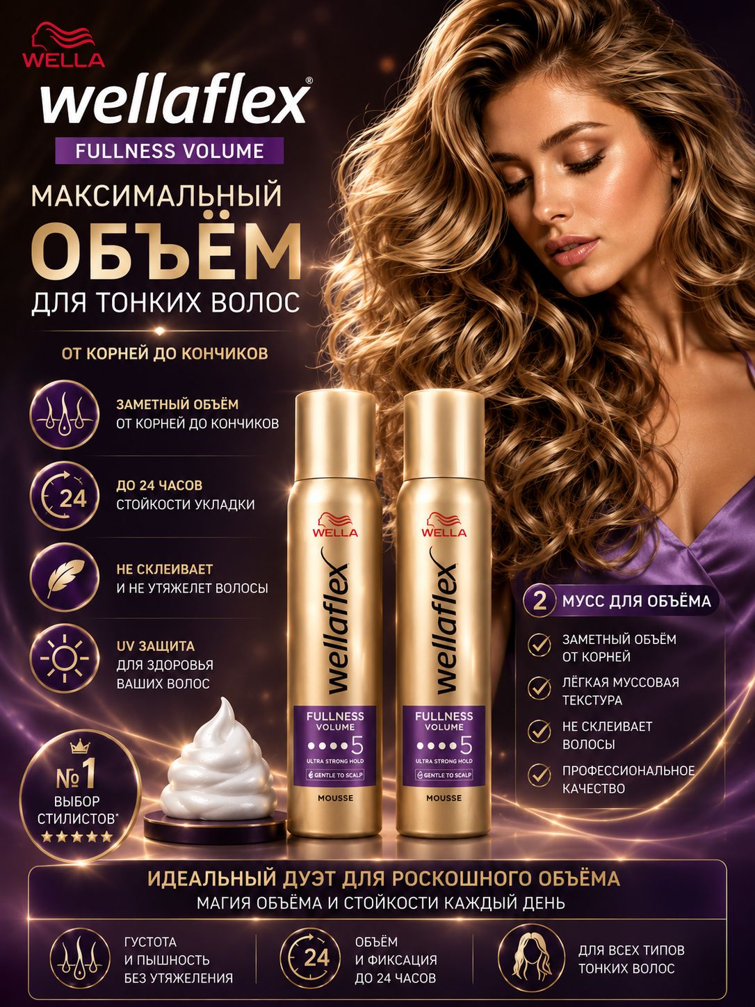 Wella Мусс для волос, 200 мл