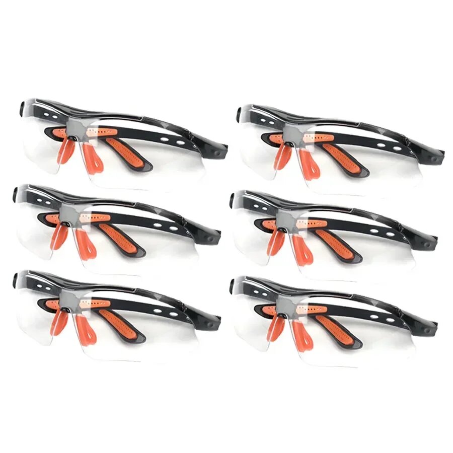 Защитные очки для велосипеда Black+Orange PC Nylon 6PCS