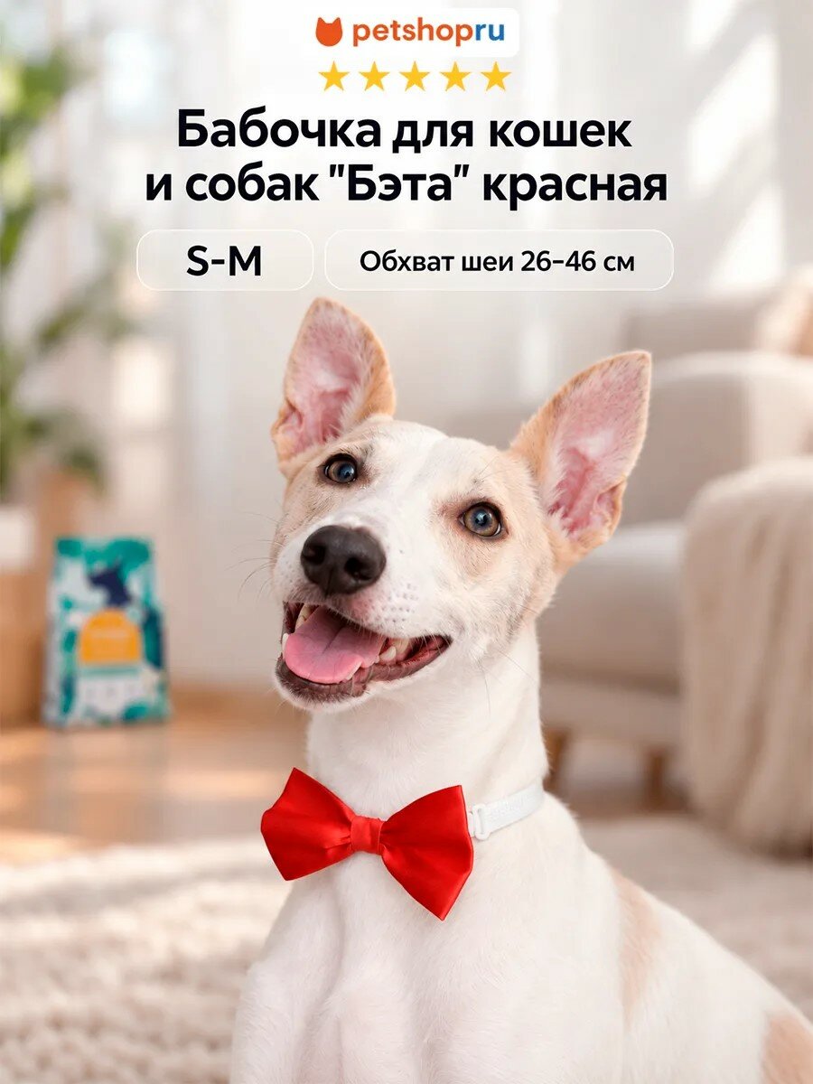 Tappi одежда Бабочка "Бэта", красная, размер S-M, ош 26 см - 46 см