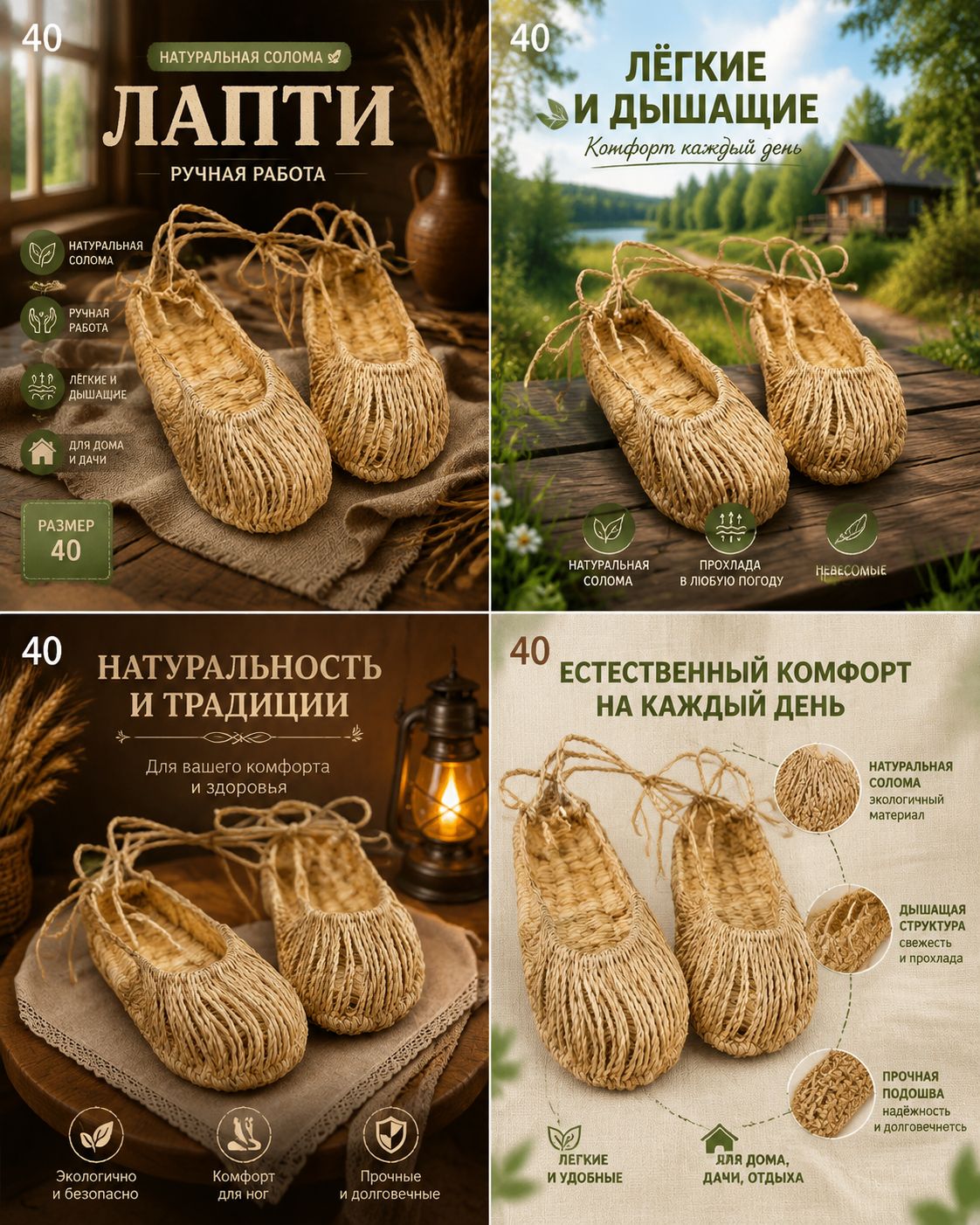 Лапти Плетеные