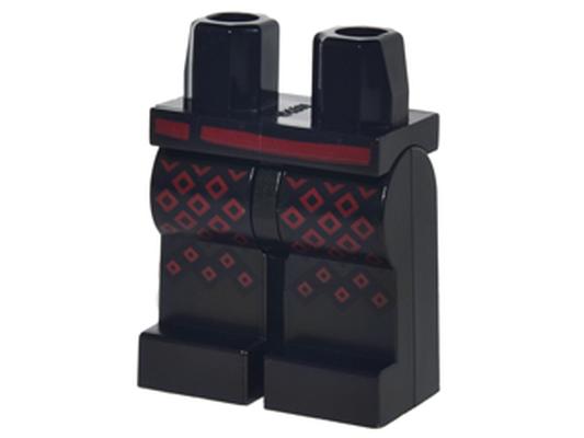 Деталь Lego 970c00pb0689 Hips and Legs with Armor with Dark Red Diamonds and Belt Pattern