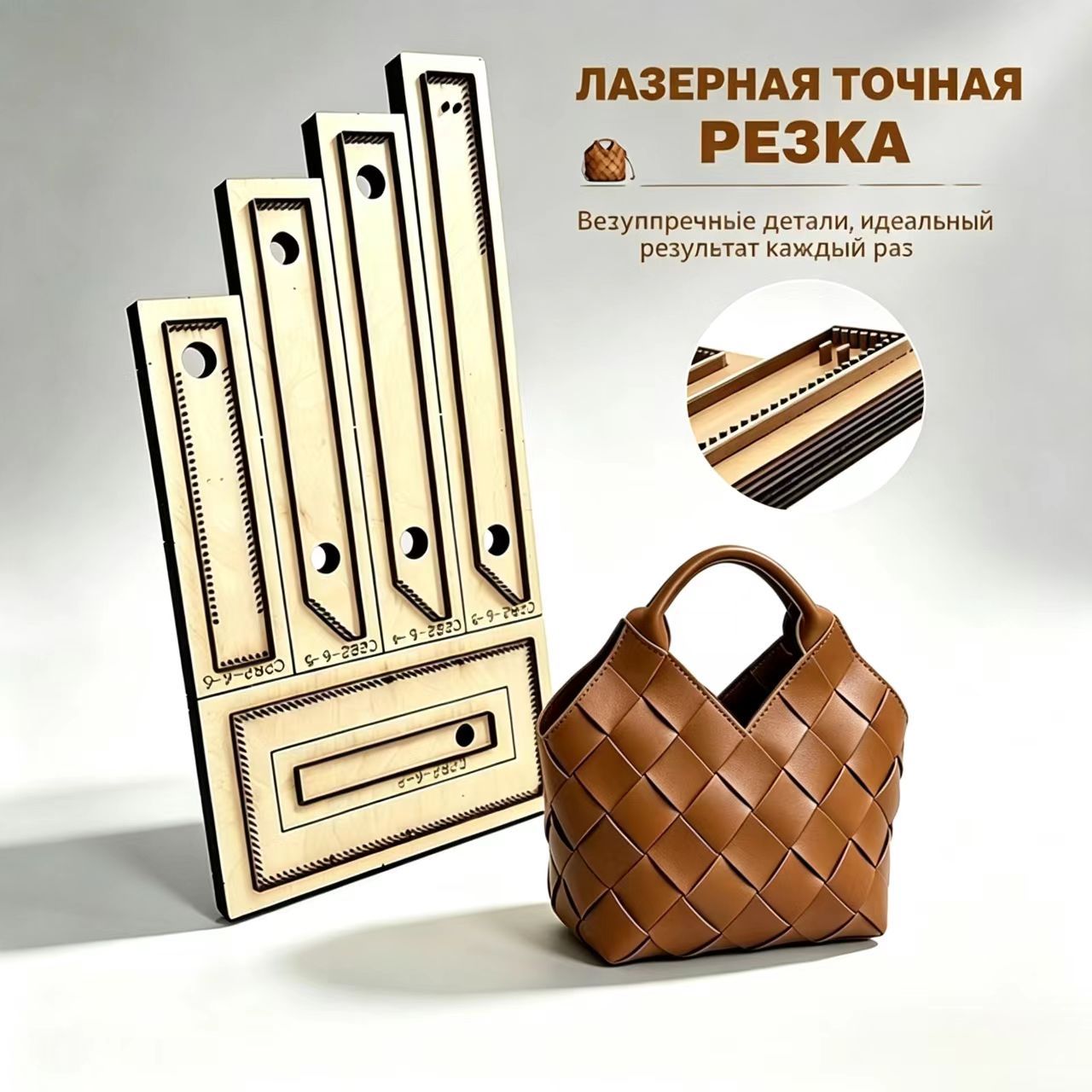 C282 Штамп для раскроя кожи, форма для изготовления плетеной сумки, лазерная обработка, инструмент для ручной работы с кожей
