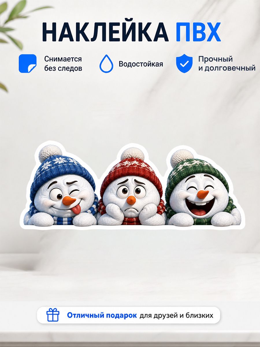 Интерьерные наклейки на стену для декора и новогодние окна 30 см