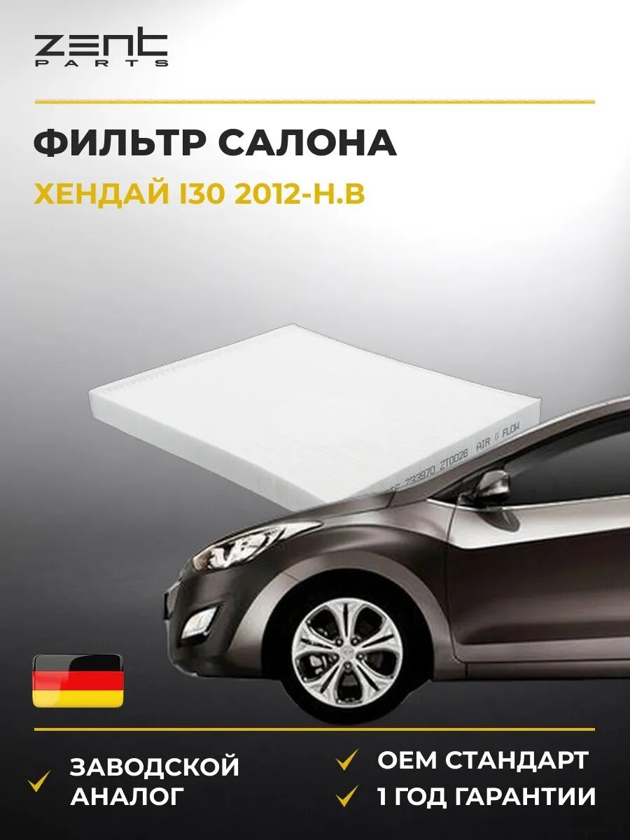 Фильтр салона Zentparts Z33970 Хендай I30 Hyundai I30 GD 2012-н. в.