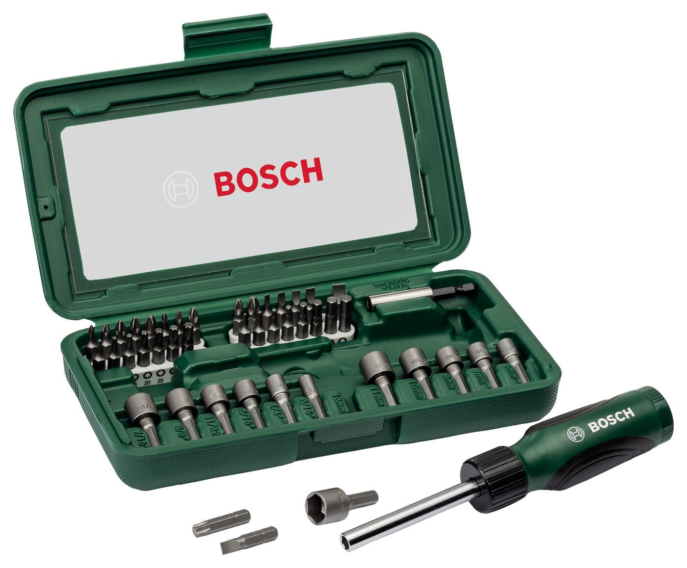 Набор бит и торцевых ключей Bosch, 2607019504, 46 предметов
