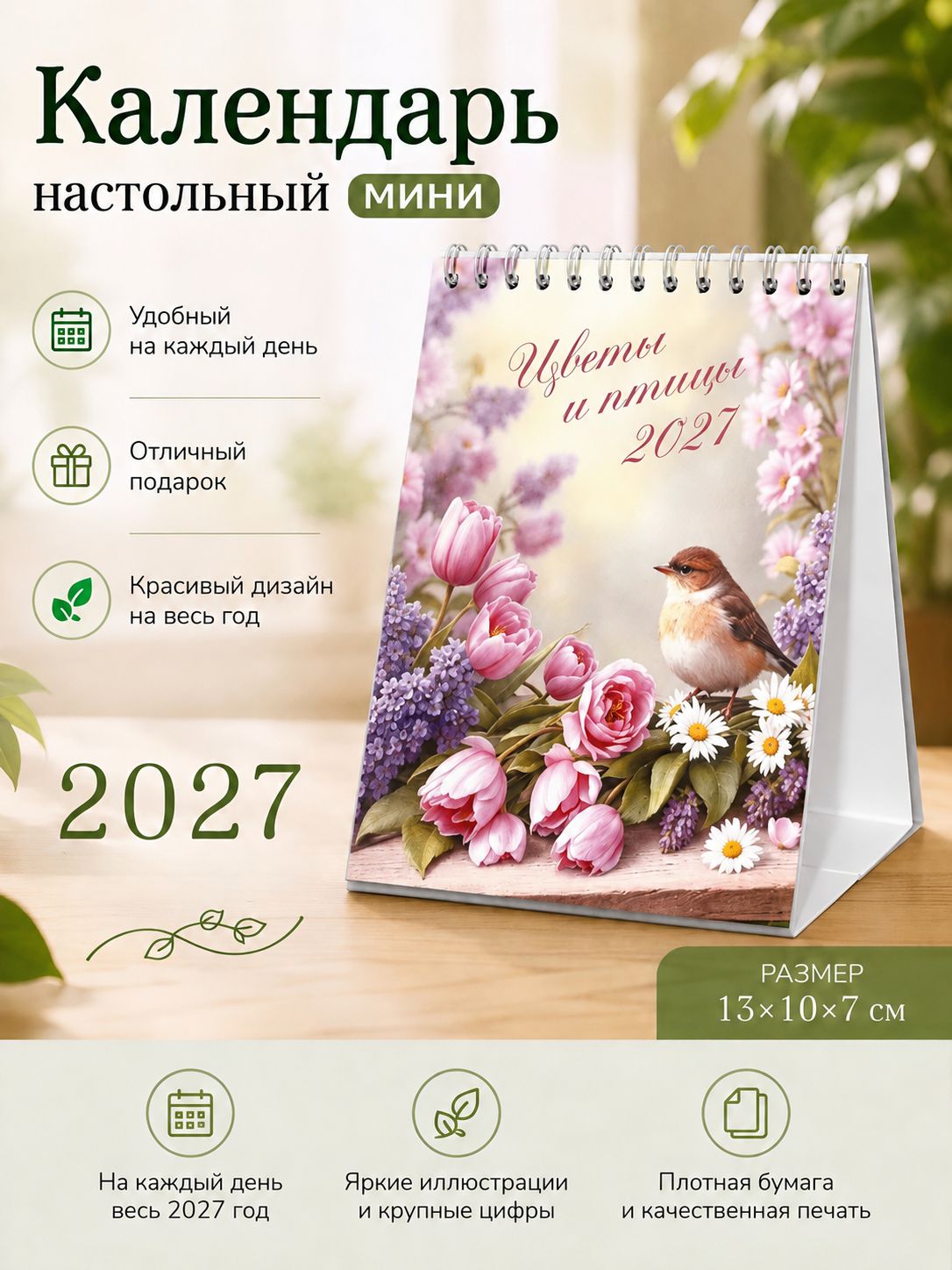 Календарь-домик мини настольный перекидной 2027