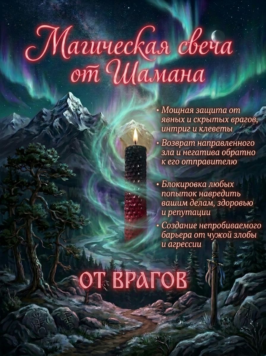 Магическая свеча от врагов с заговором Шамана