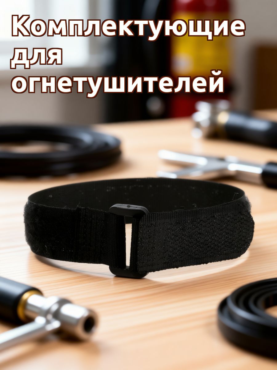 Набор из 20 черных эластичных ремней для крепления огнетушителя из ткани, для огнетушителей с сухим порошком